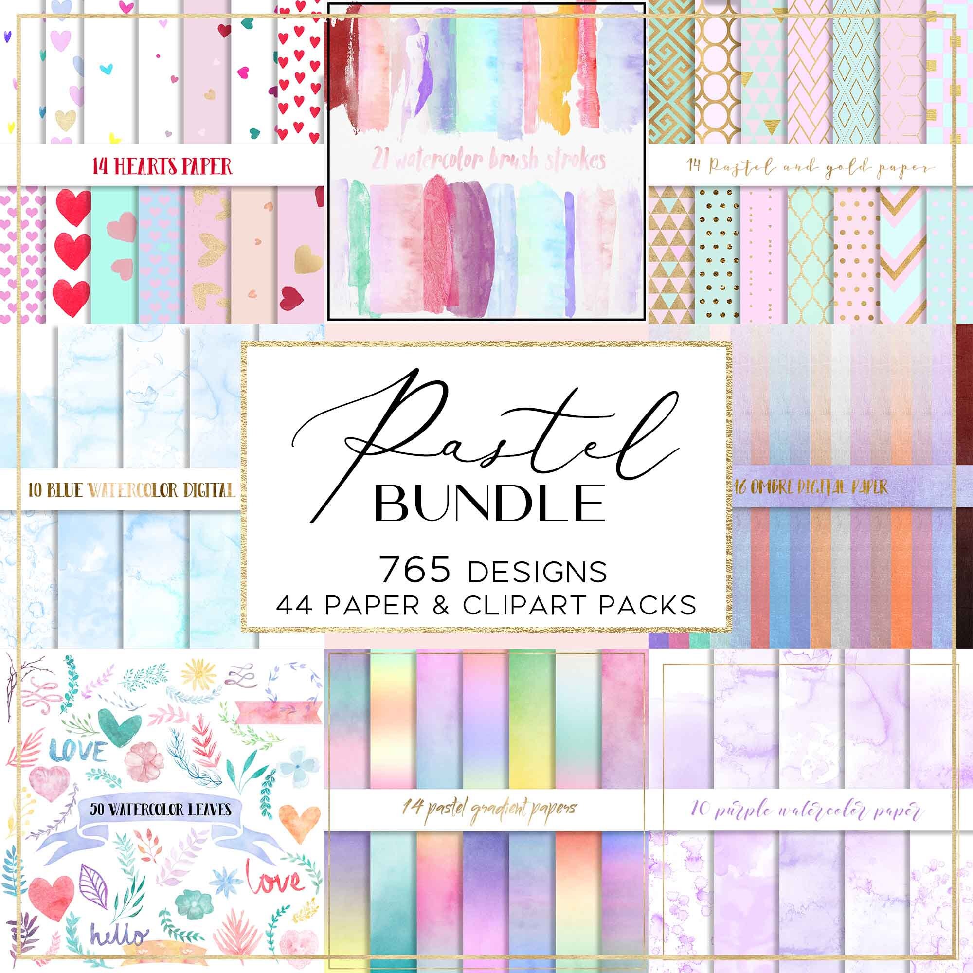 Pastel BUNDLE Digital Paper Pastel Flowers Pastel Paper - Etsy