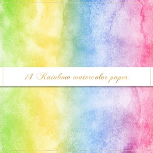 Rainbow Watercolor Digital Paper, Ombre Background, Rainbow Gradient ...
