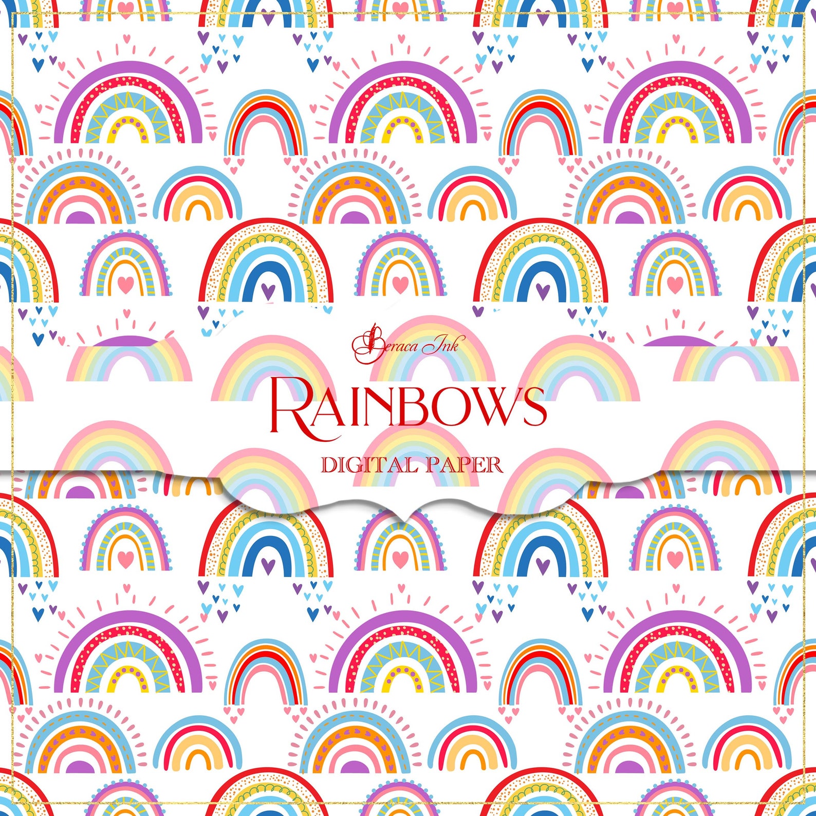 Rainbow Digital Paper Seamless Pattern Rainbow Background - Etsy
