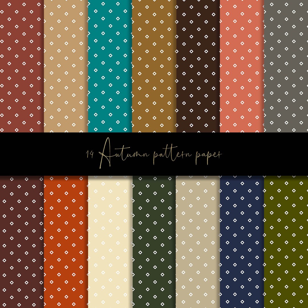 Autumn Pattern Digital Paper, Dots Pattern Paper, Fall Colors ...