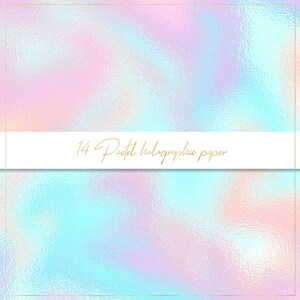 Pastel Holographic Digital Paper, Pastel Iridescent Paper, Unicorn ...