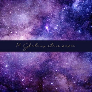 Galaxy Stars Digital Paper, Space Background, Watercolor Galaxy, Cosmic ...