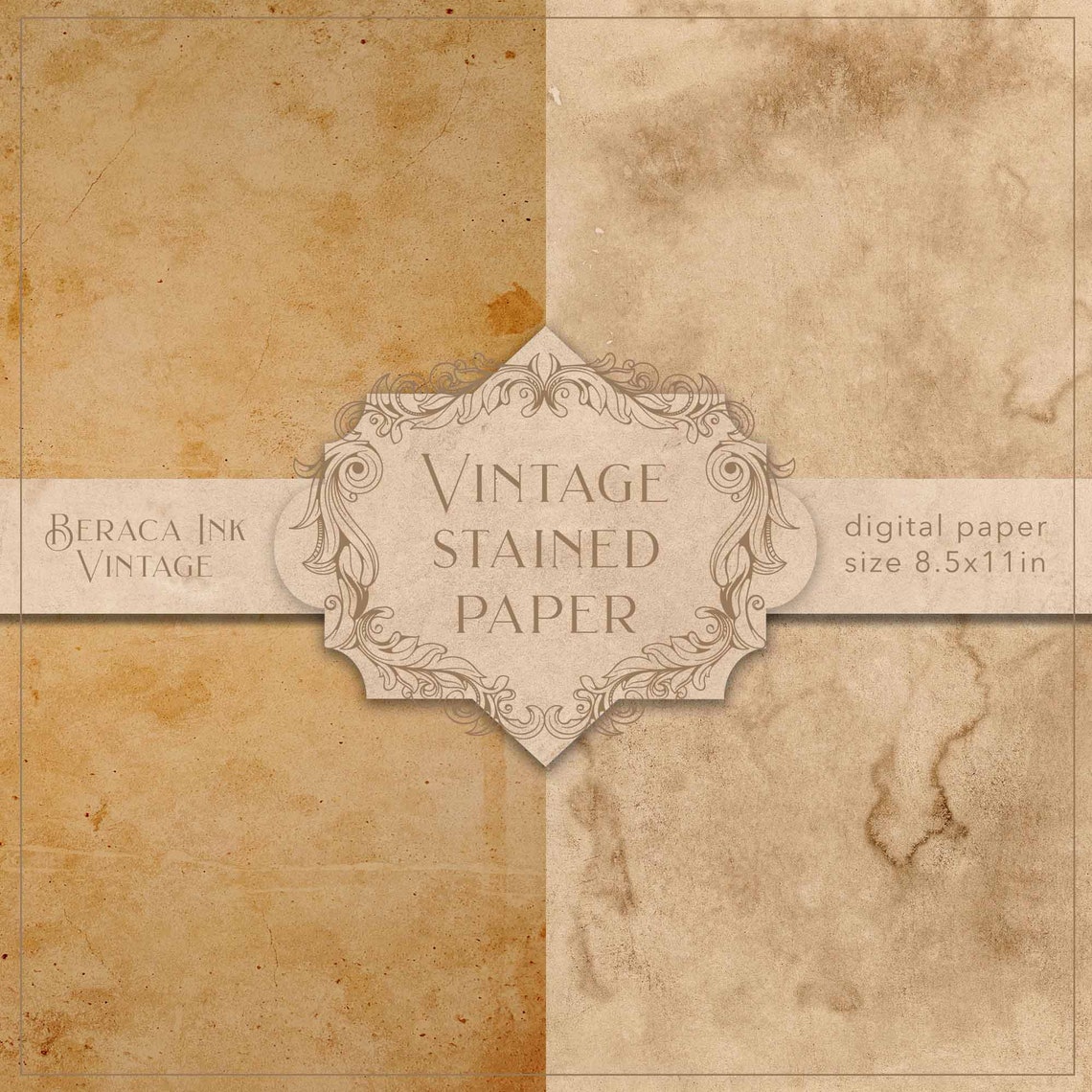 Vintage Stained Digital Paper Antique Paper Distressed - Etsy