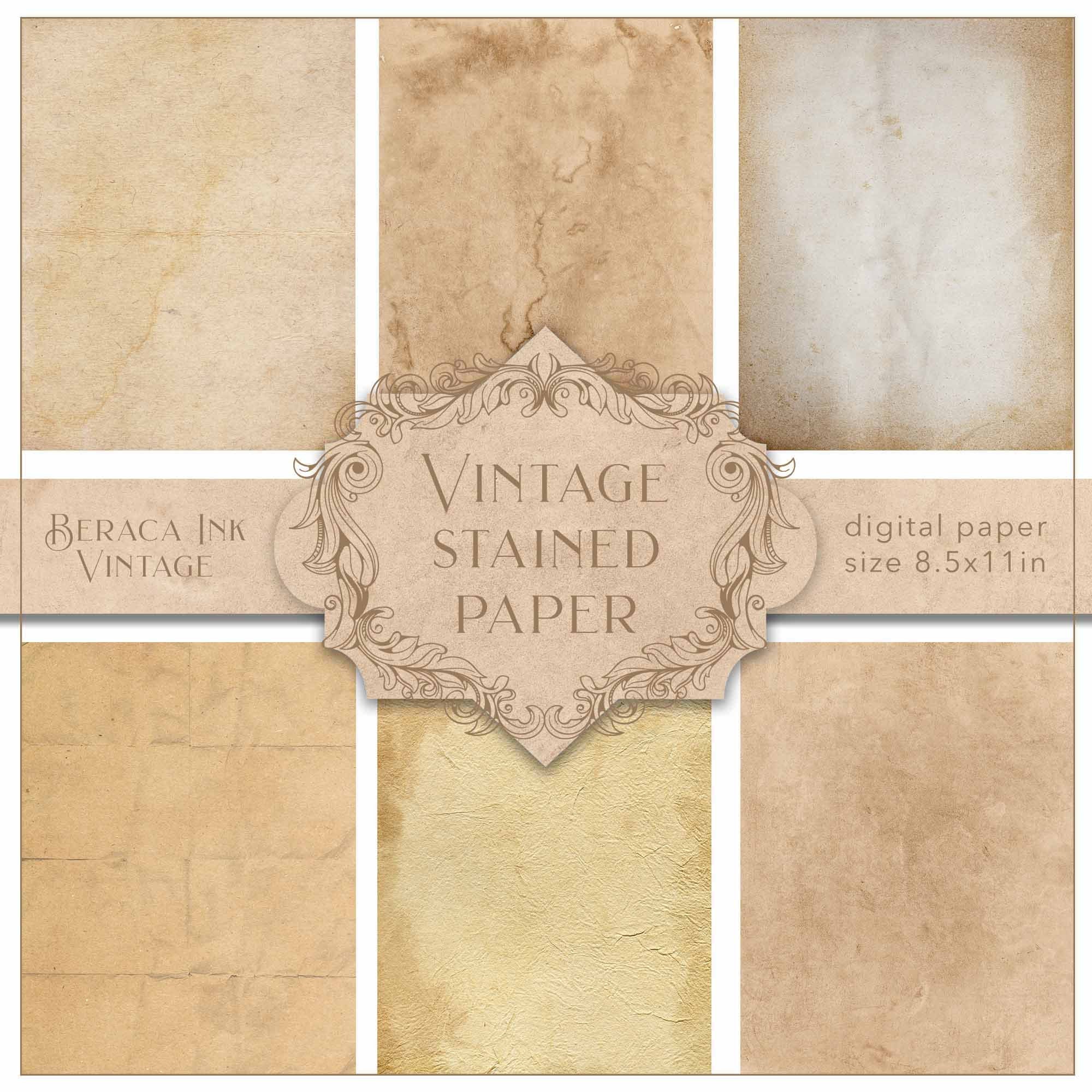 Vintage Stained Digital Paper, Antique Paper, Distressed Texture, Old ...