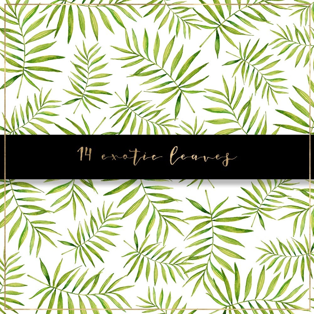 Exotic Leaves Digital Paper Tropical Leaves Paper Tropical - Etsy