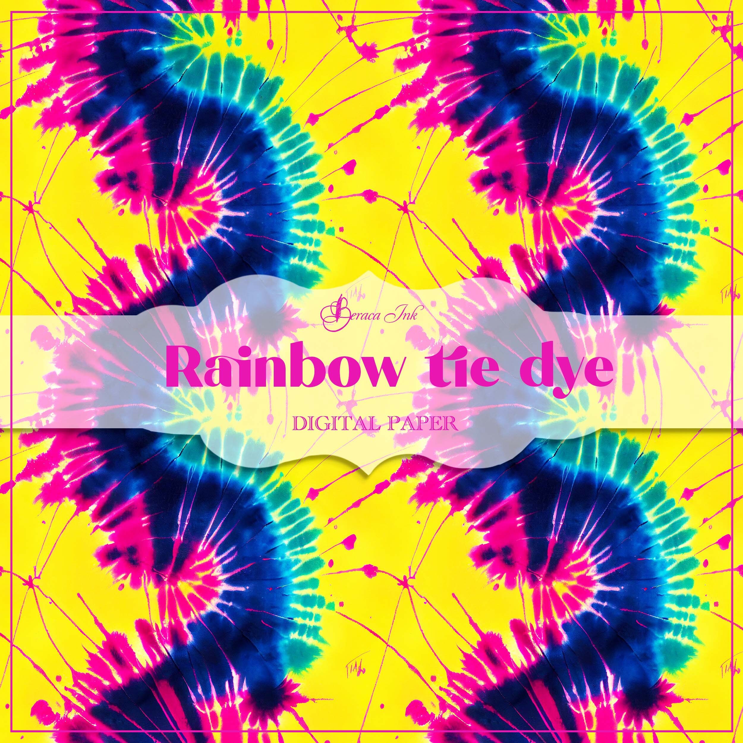 Rainbow Tie Dye Digital Paper Seamless Pattern Colorful - Etsy
