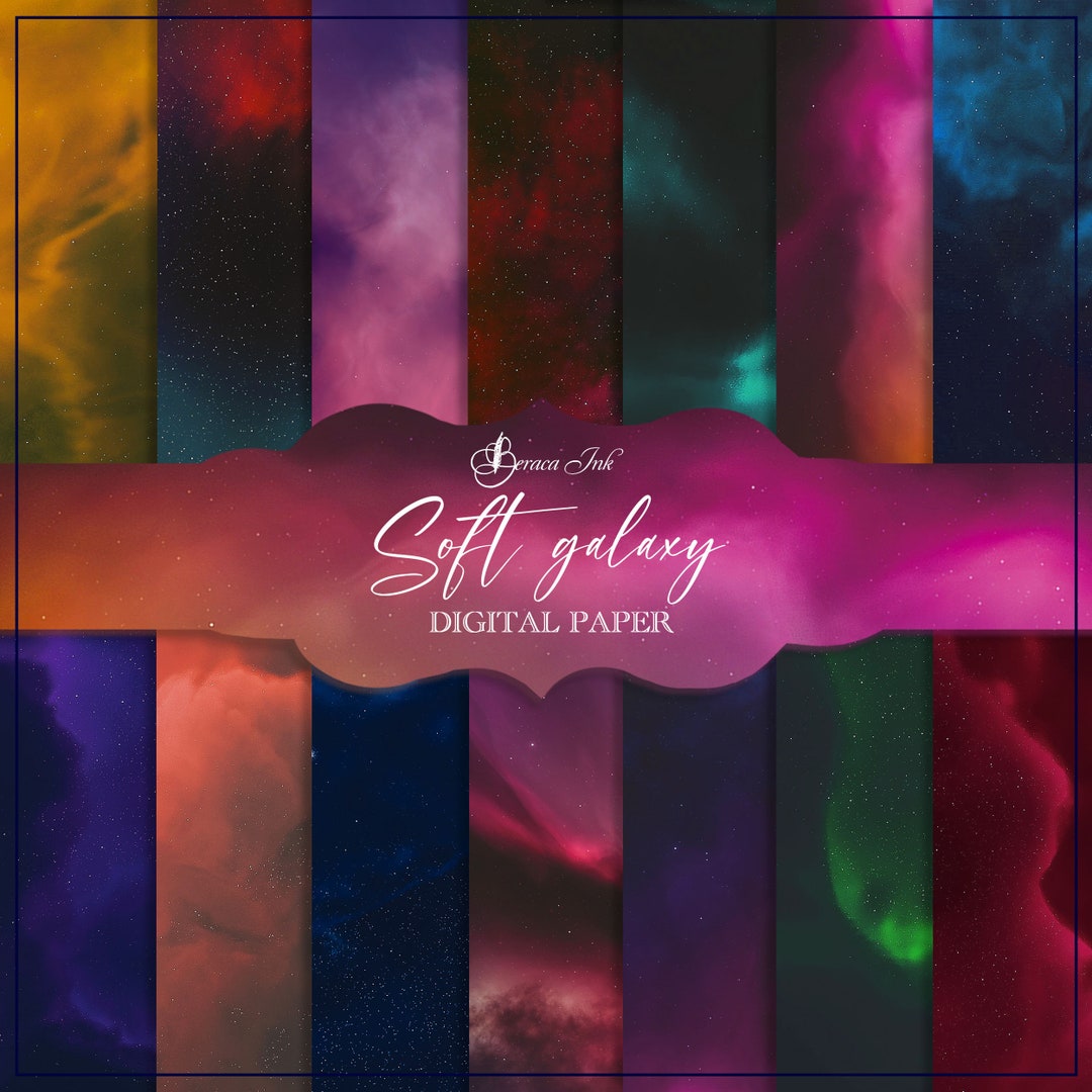 Soft Galaxy Digital Paper, Galaxy Clouds, Cosmic Backdrop, Nebula ...