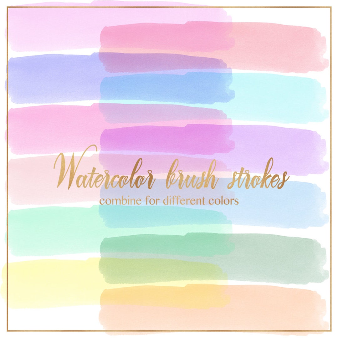 Watercolor Brush Strokes, Watercolor Clipart, Pastel Card, Pastel Brush ...