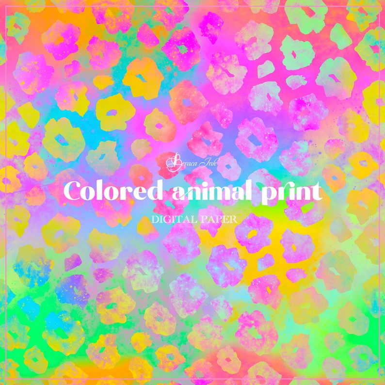 Colored Animal Print Digital Paper Seamless Pattern Tiger - Etsy