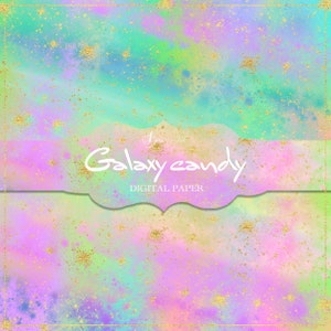 Galaxy Candy Digital Paper, Stars Pattern, Rainbow Galaxy, Cosmos ...