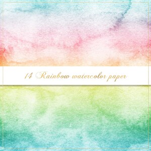 Rainbow Watercolor Digital Paper, Ombre Background, Rainbow Gradient ...