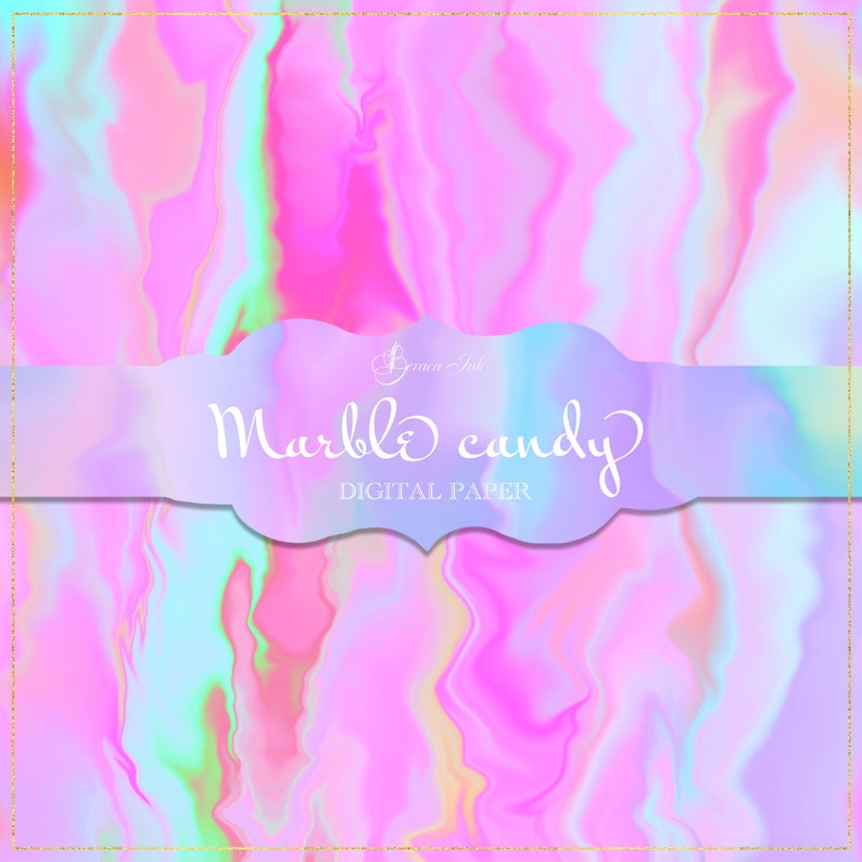Marble Candy Digital Paper Marbling Pattern Colorful | Etsy