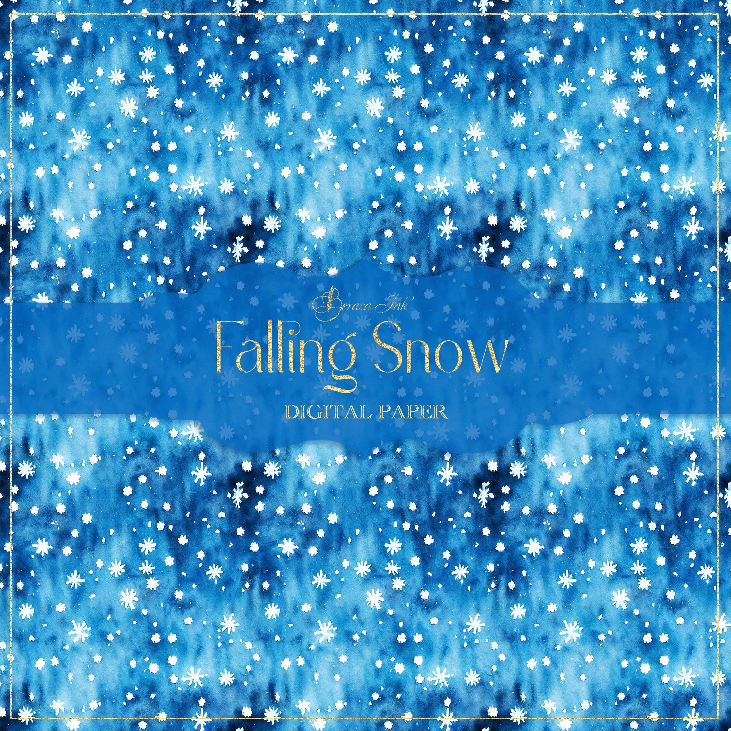 Falling Snow Digital Paper Seamless Pattern White - Etsy