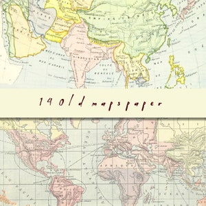 Old Maps Digital Paper, Vintage World Maps, Ephemera Paper, Antique ...