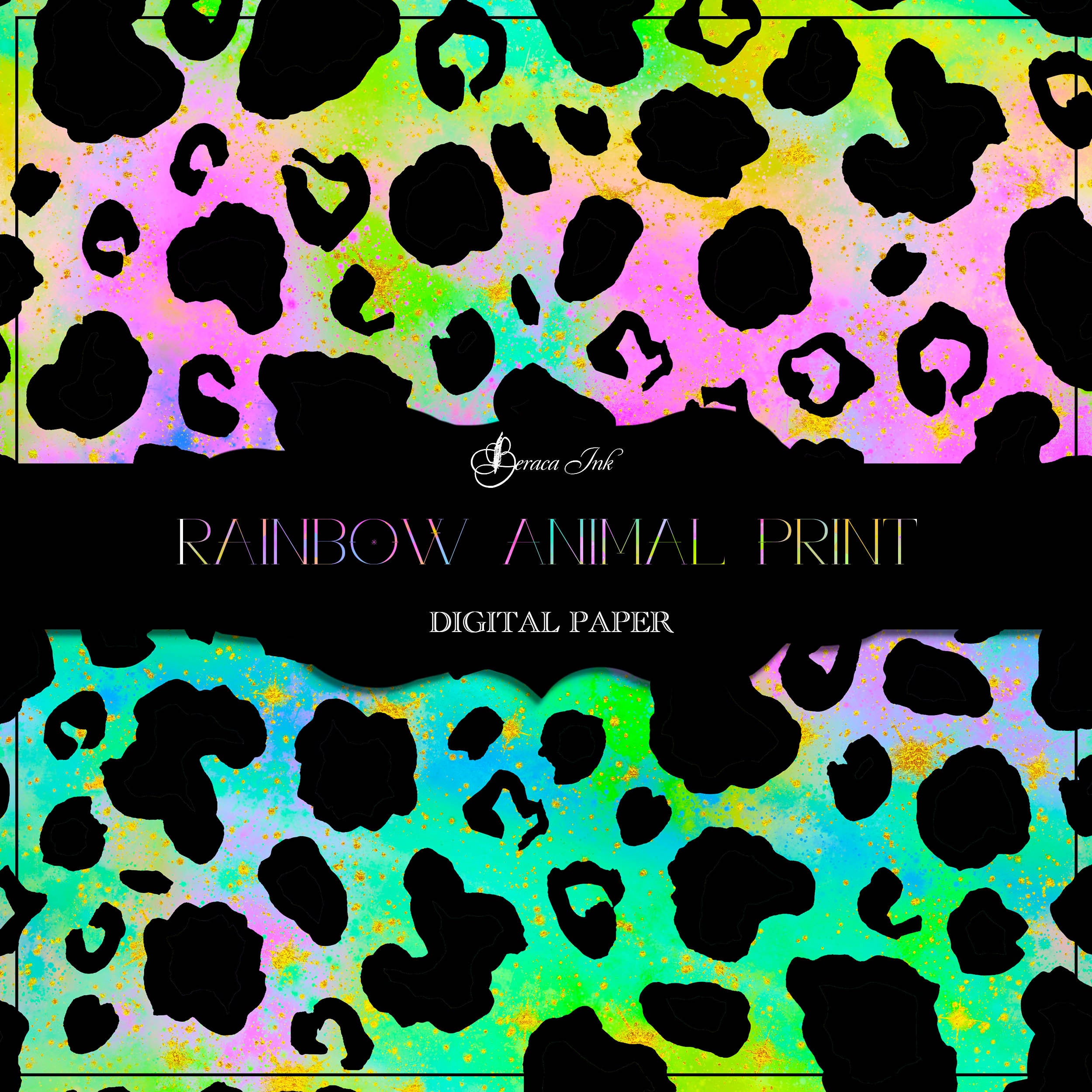 Rainbow Animal Print Digital Paper Seamless Pattern Leopard - Etsy