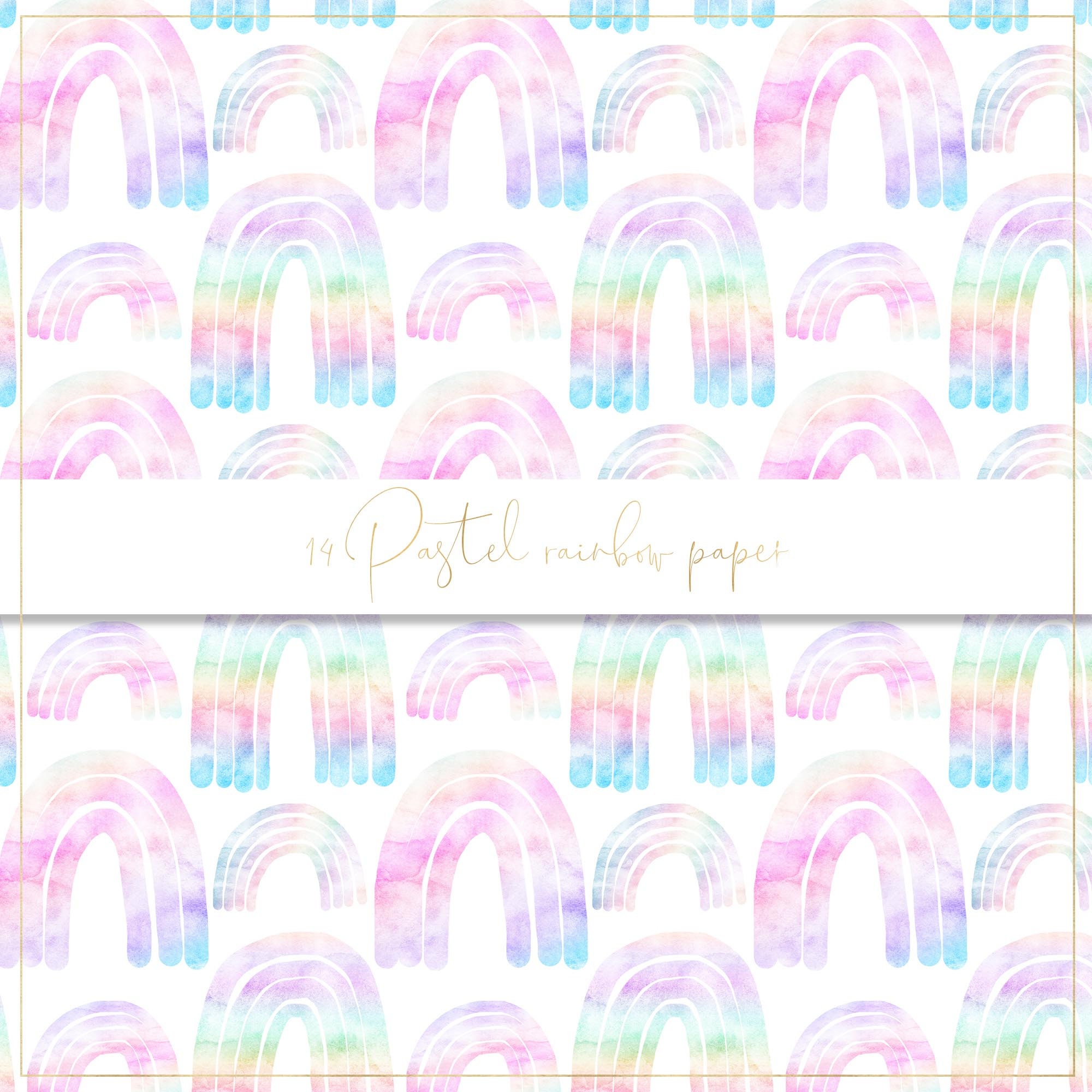 Pastel Rainbow Digital Paper Rainbow Seamless Pattern Pastel | Etsy