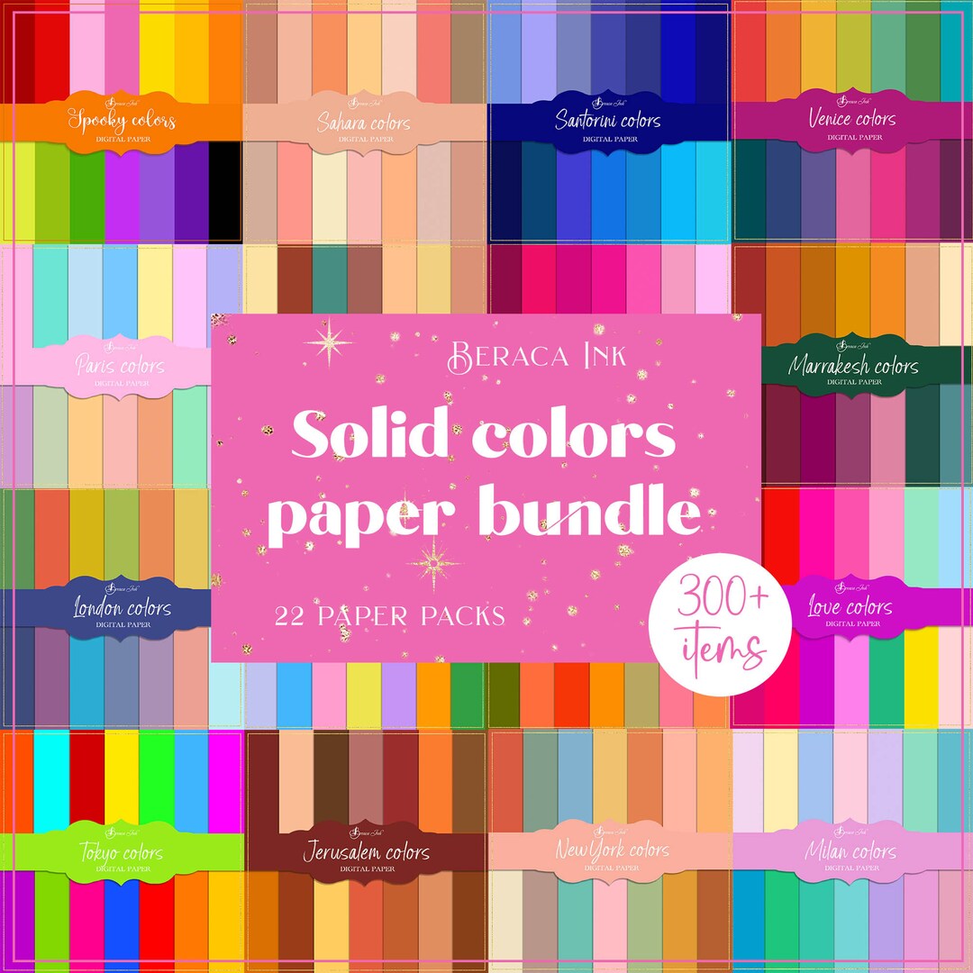 Solid Colors Paper BUNDLE, Digital Paper, Boho Wallpaper, Pastel ...