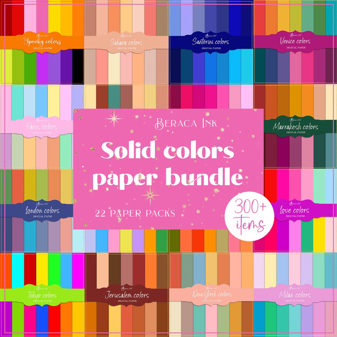 Solid Colors Paper BUNDLE, Digital Paper, Boho Wallpaper, Pastel ...