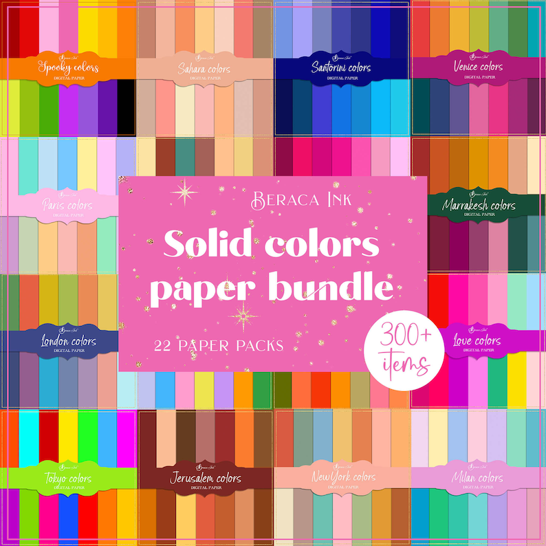 Solid Colors Paper BUNDLE, Digital Paper, Boho Wallpaper, Pastel ...