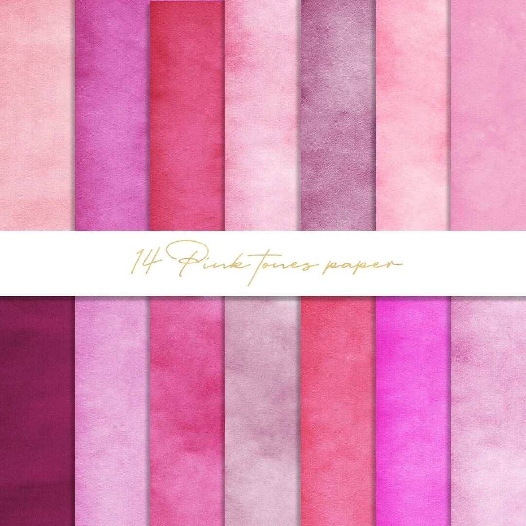 Pink Tones Digital Paper, Pastel Background, Pink Watercolor Texture ...