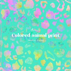 Colored Animal Print Digital Paper, Seamless Pattern, Tiger Stripes ...