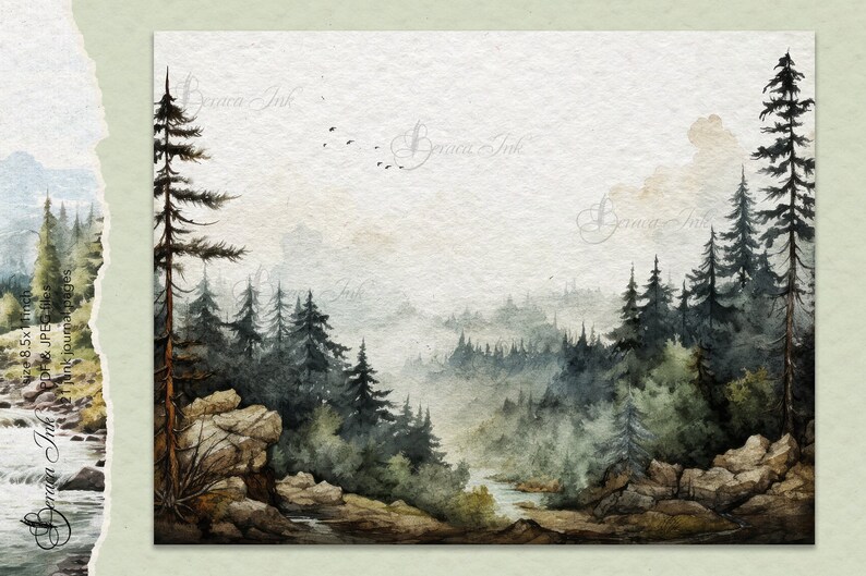 Summer Forest Journal Pages, Printable Nature Journal, Trees Collage ...