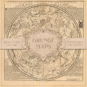 Grunge Maps Digital Paper, Old Maps Paper, Junk Journal, Ephemera Paper ...