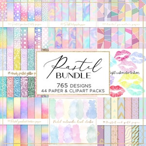 Pastel BUNDLE Digital Paper, Pastel Flowers, Pastel Paper, Pastel ...