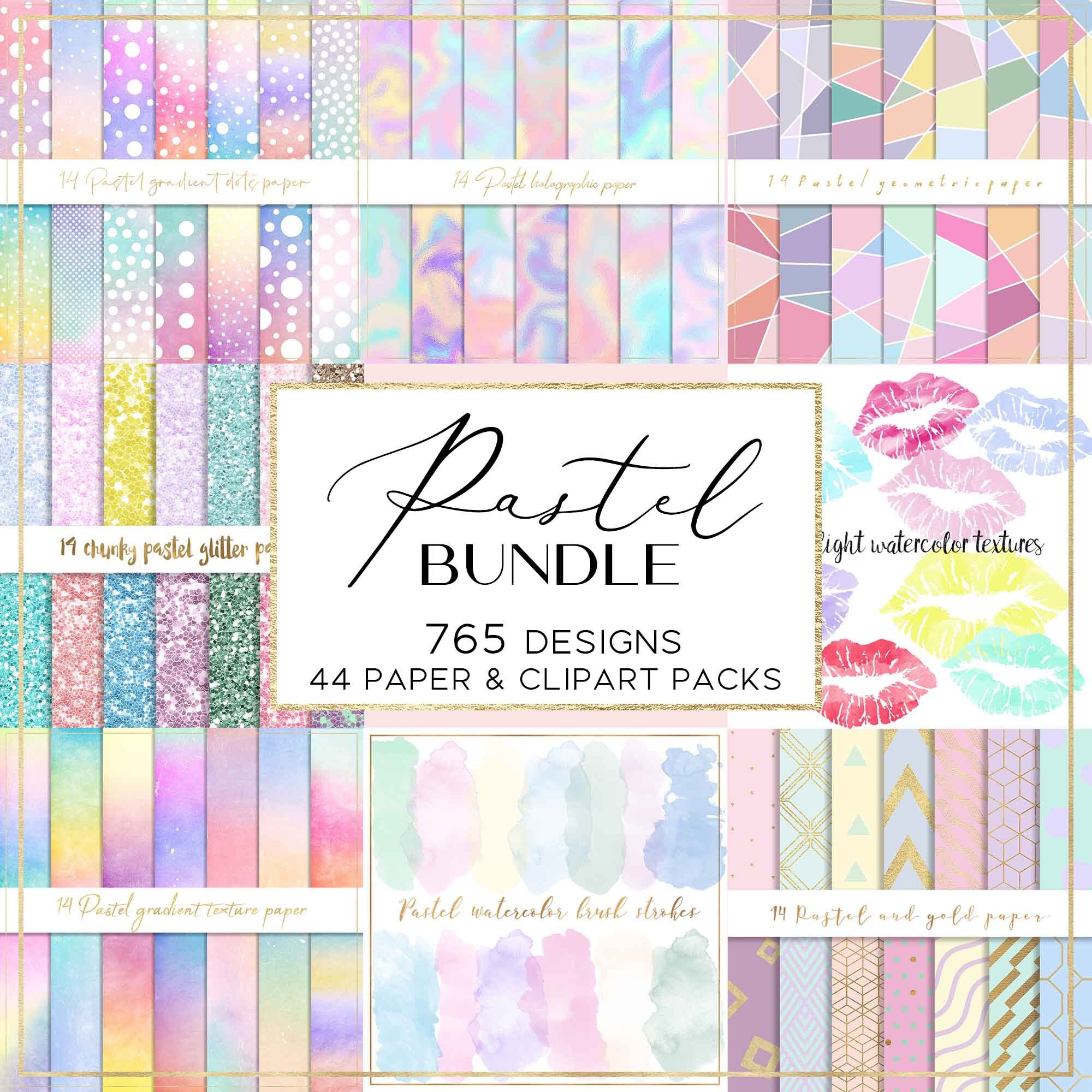 Pastel BUNDLE Digital Paper Pastel Flowers Pastel Paper - Etsy