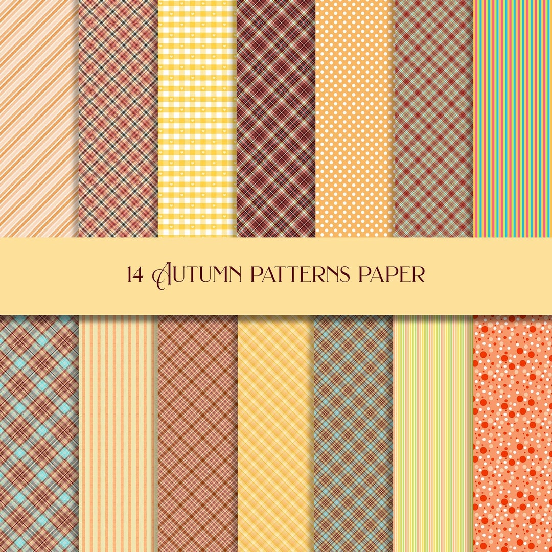 Autumn Patterns Digital Paper, Tartan Pattern, Autumn Plaid, Fall ...