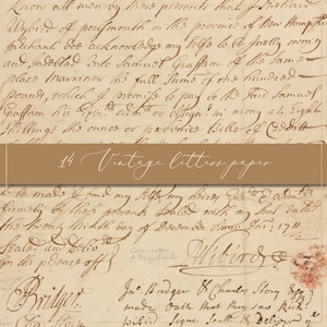 Vintage Letters Digital Paper, Old Documents, Ephemera Paper, Antique ...