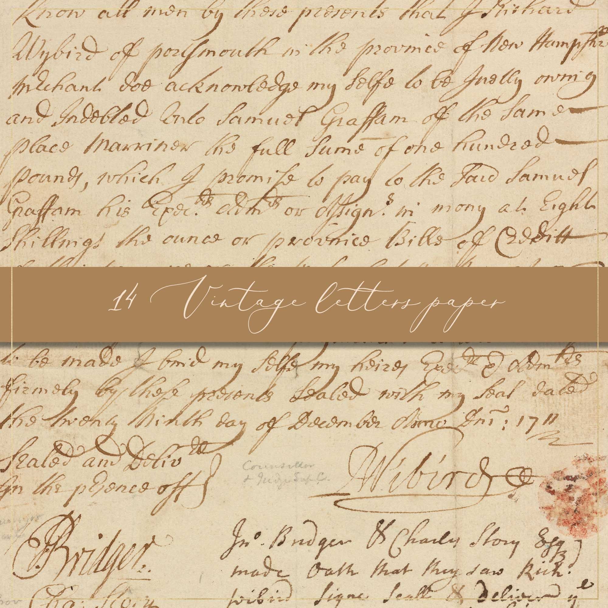 Vintage letters digital paper old documents ephemera paper | Etsy