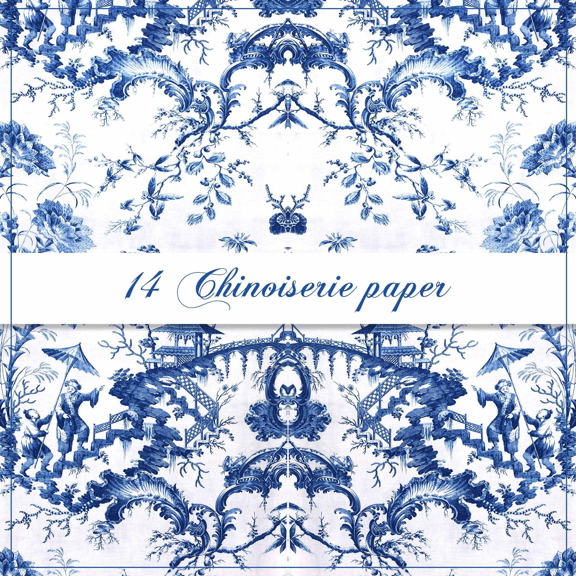 Chinoiserie Digital Paper Old Chinese Wallpaper Blue Ceramic - Etsy UK