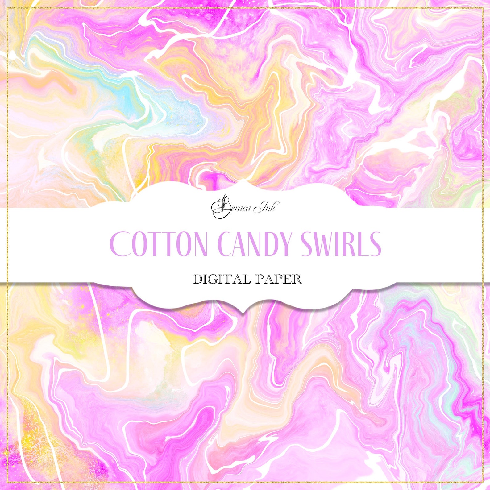 Cotton Candy Swirls Digital Paper Marble Pattern Pastel - Etsy