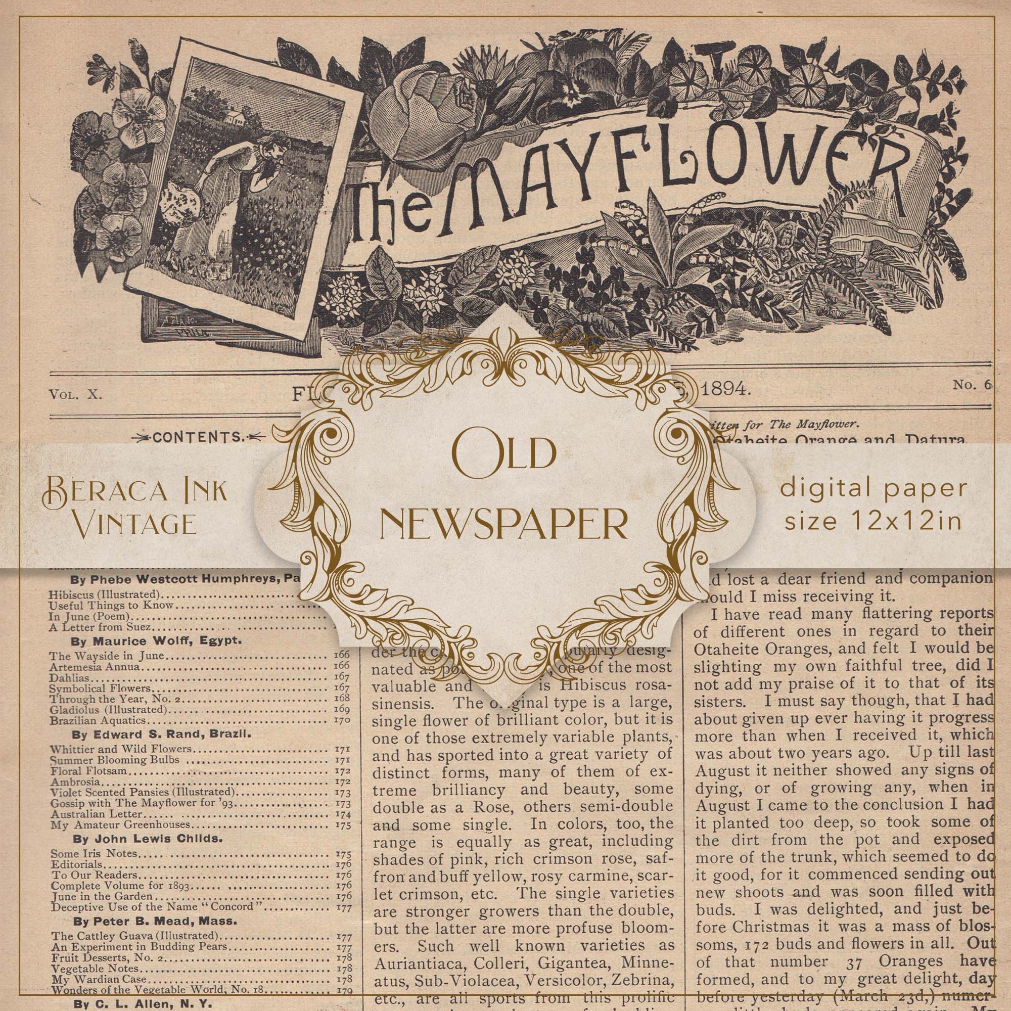 Old Newspaper Digital Paper, Ephemera Paper, Vintage Scrapbook, Junk ...