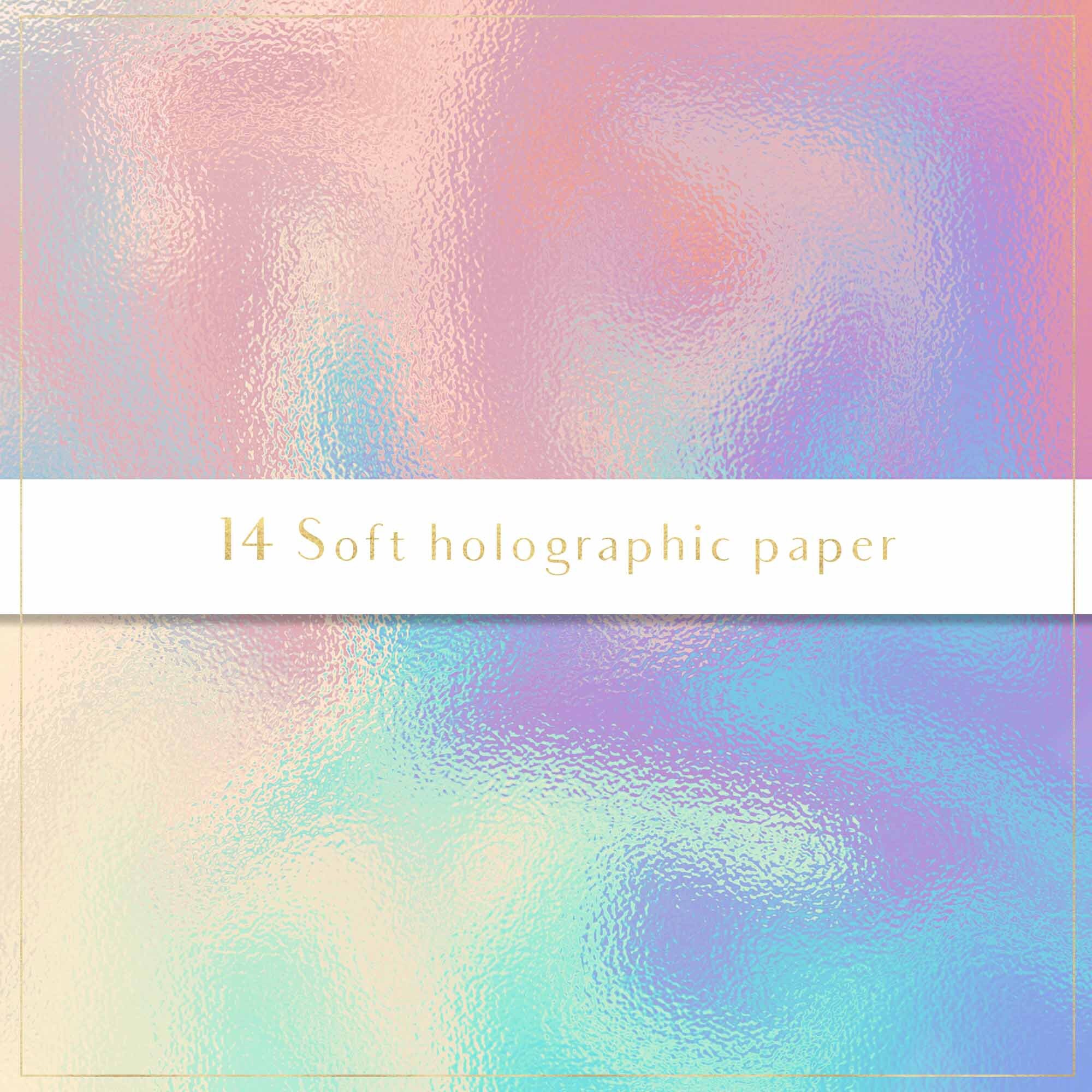Soft Holographic Digital Paper, Iridescent Swirls, Mermaid Paper, Holo ...