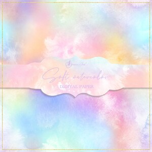 Soft Watercolor Digital Paper, Gradient Wallpaper, Ombre Background ...