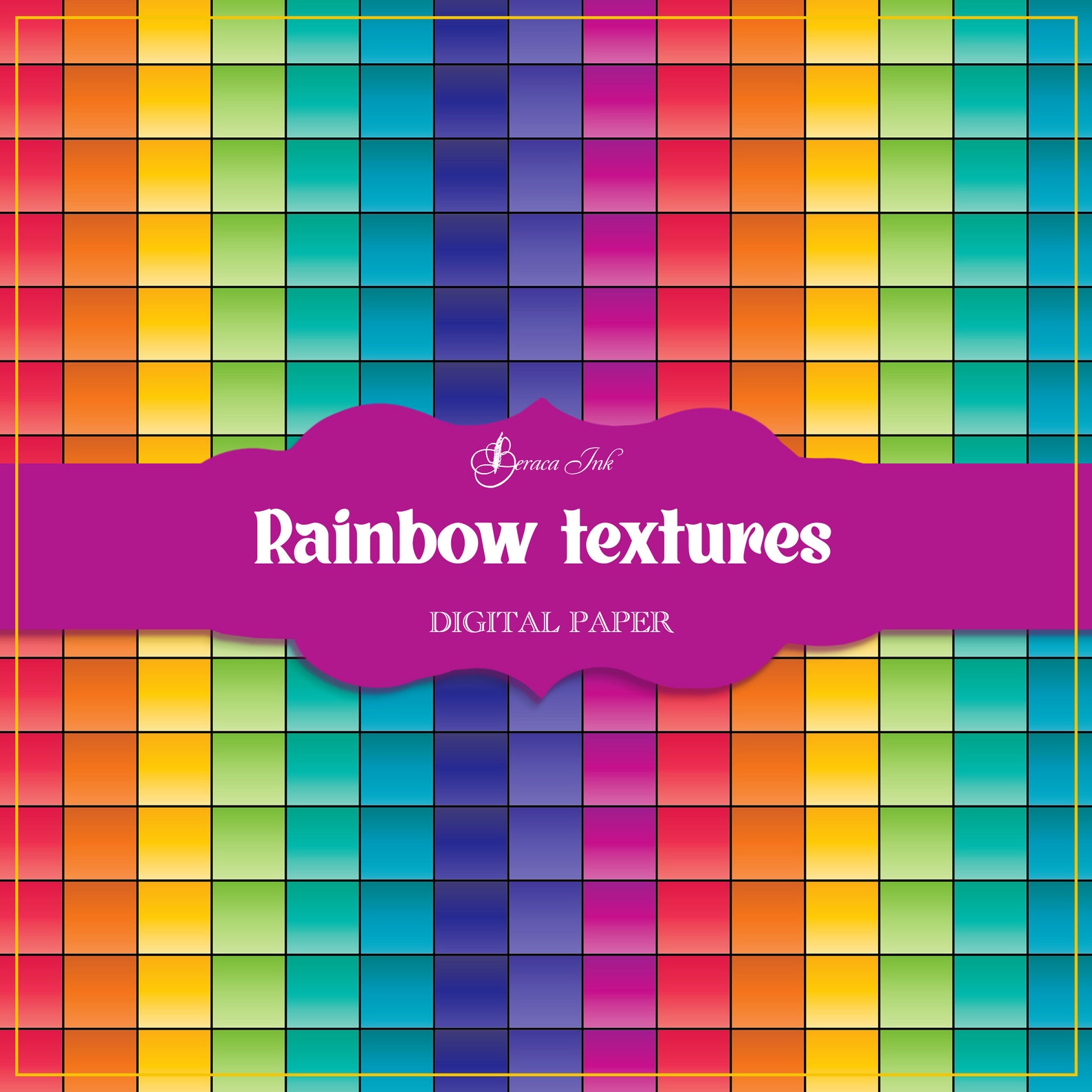 Rainbow Textures Digital Paper, Watercolour Rainbow, Colorful ...