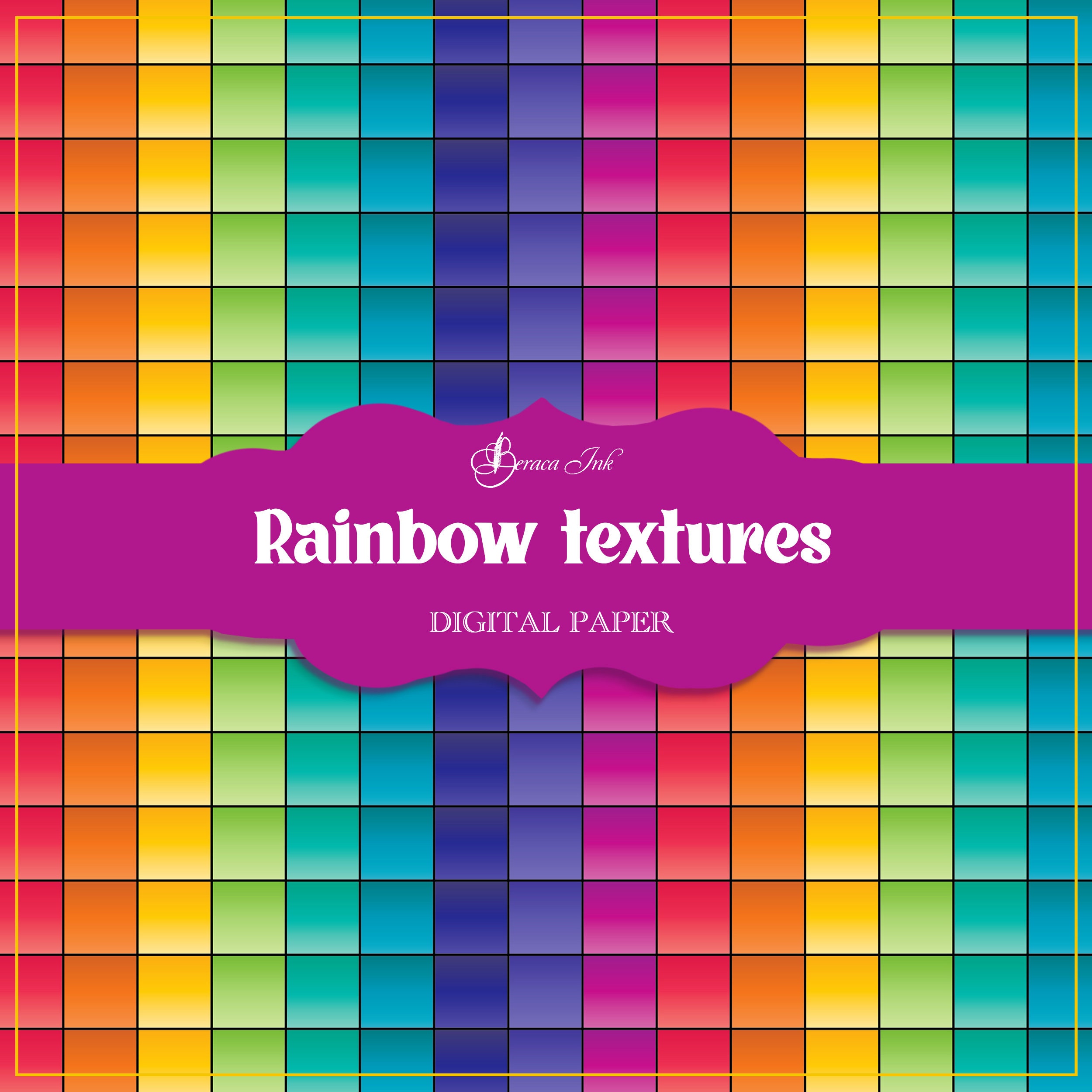 Rainbow Textures Digital Paper, Watercolour Rainbow, Colorful ...