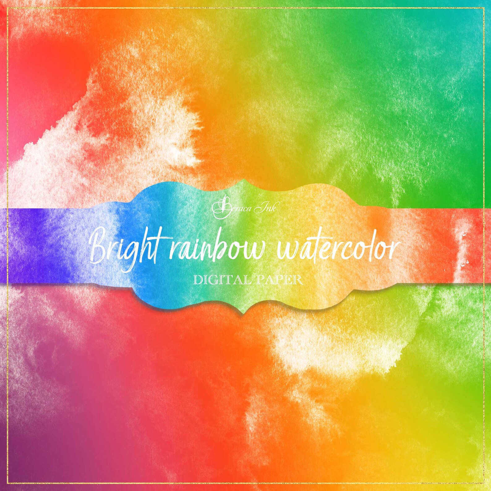 Bright Rainbow Watercolor Digital Paper Watercolour Texture | Etsy