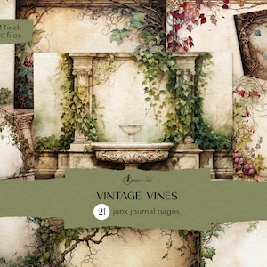Vintage Vines Journal Pages, Printable Botanical Ephemera, Vintage ...