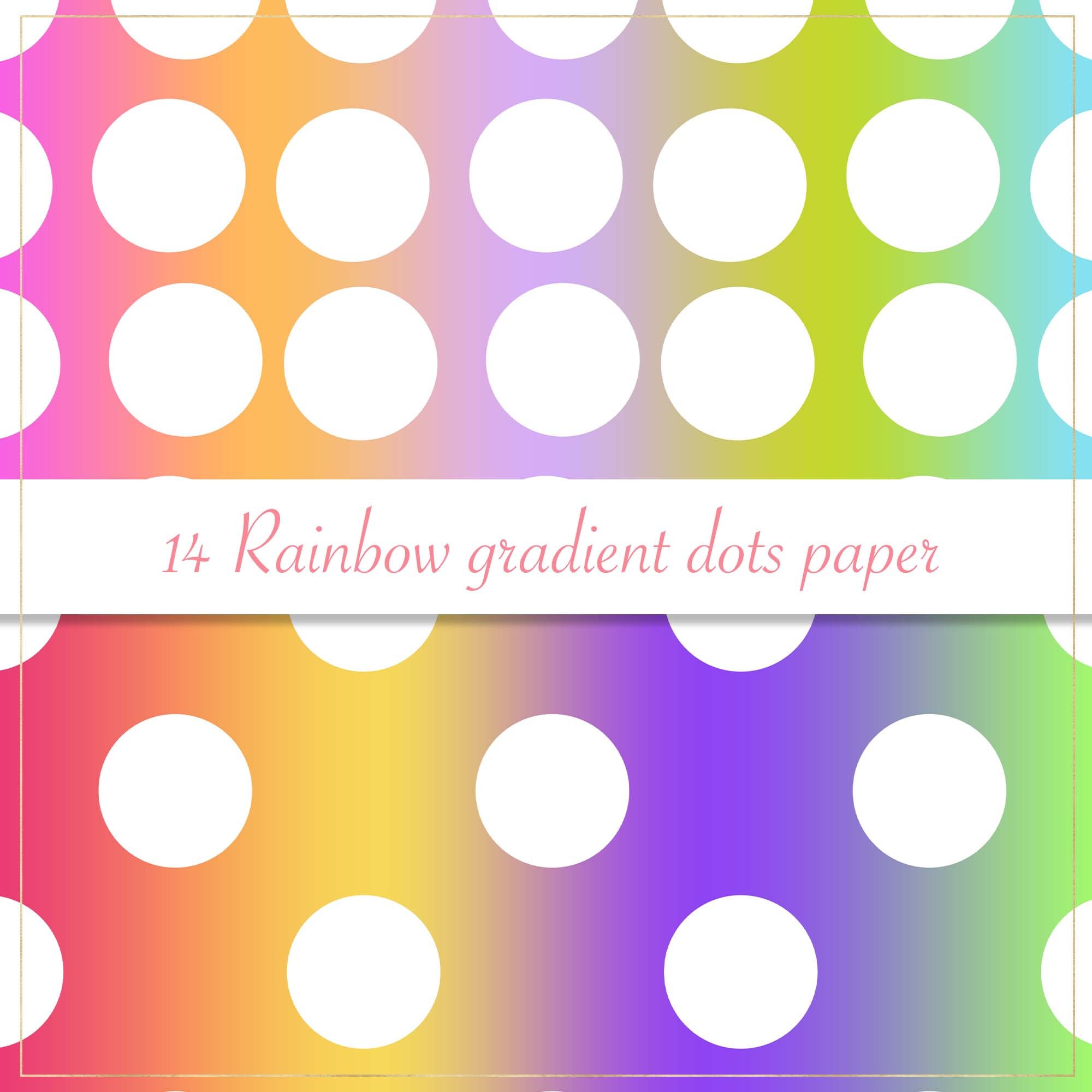 Rainbow Gradient Dots Digital Paper, Polka Dots Backdrop, Rainbow Dots ...