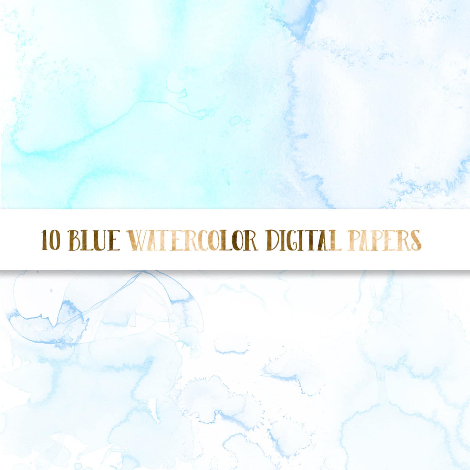 Blue Watercolor Digital Paper Baby Blue Watercolor Paper - Etsy UK
