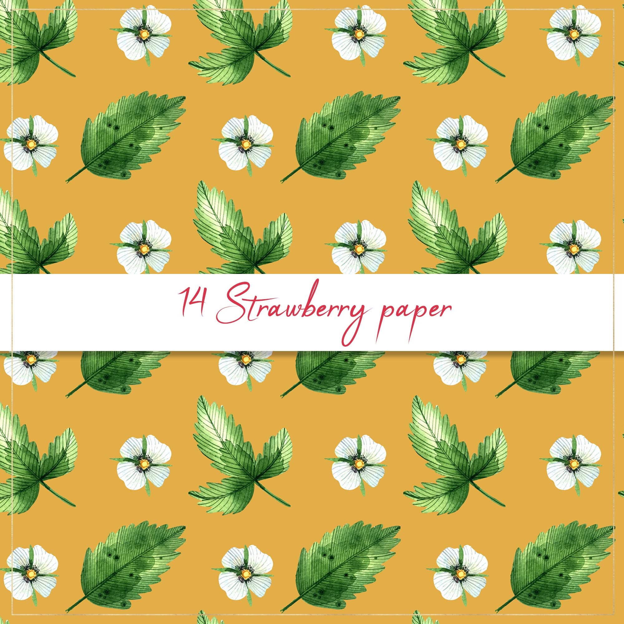 Strawberry digital paper seamless pattern strawberry | Etsy