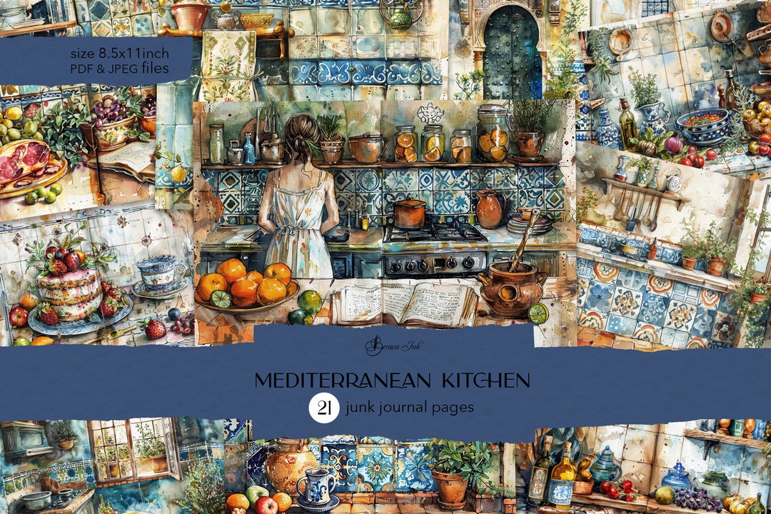Mediterranean Kitchen Journal Pages, Spanish Tiles Digital Journal ...