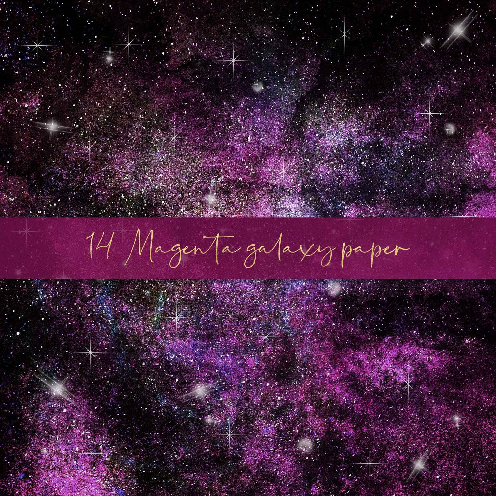 Magenta Galaxy Digital Paper, Cosmic Paper, Watercolor Galaxy, Space ...