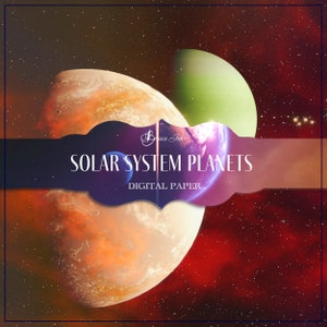 Solar System Planets Digital Paper, Galaxy Background, Space Backdrop ...