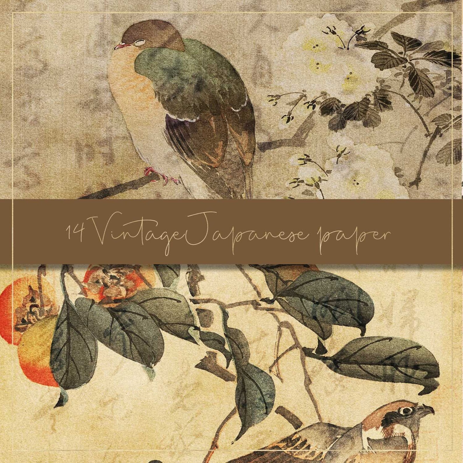 Vintage Japanese Digital Paper, Vintage Asian Pattern, Old Japan ...