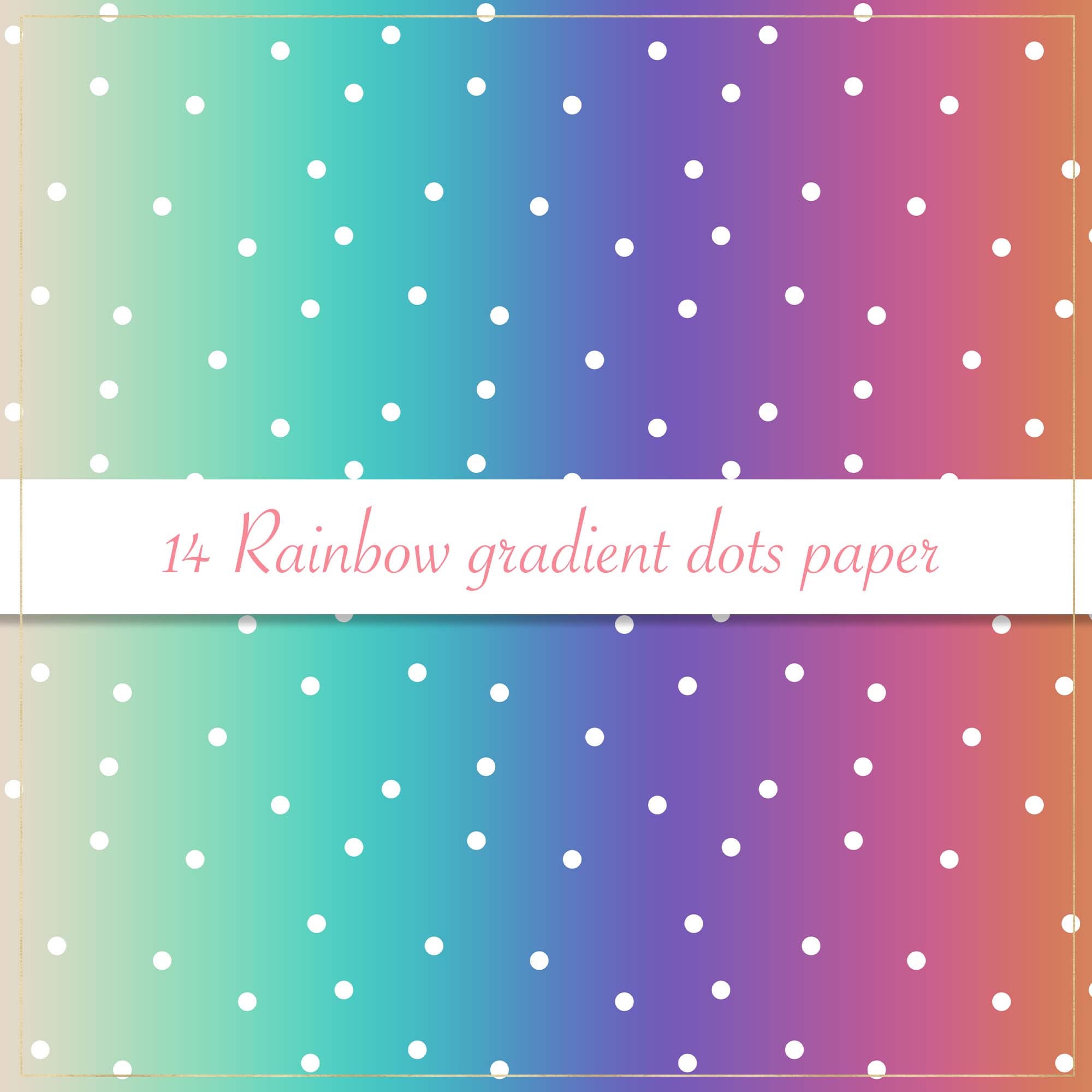 Rainbow Gradient Dots Digital Paper, Polka Dots Backdrop, Rainbow Dots ...