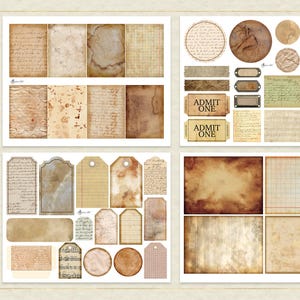 Old Documents Add-on Kit, Vintage Letters Junk Journal, Ephemera ...